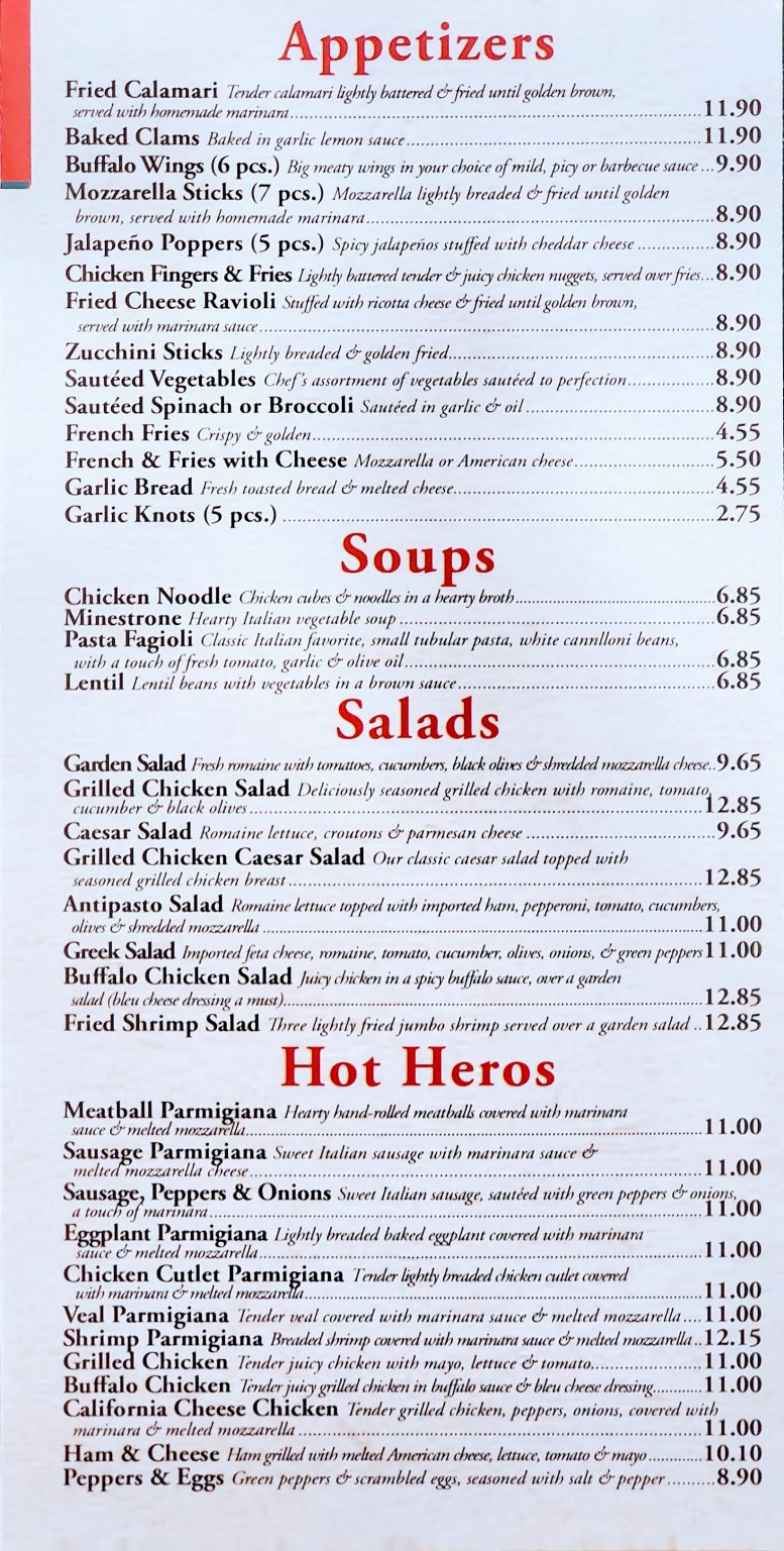 Gaby's Pizza » Our Menu