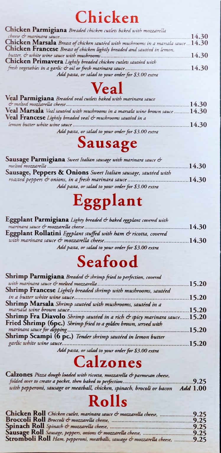 Gaby's Pizza » Our Menu