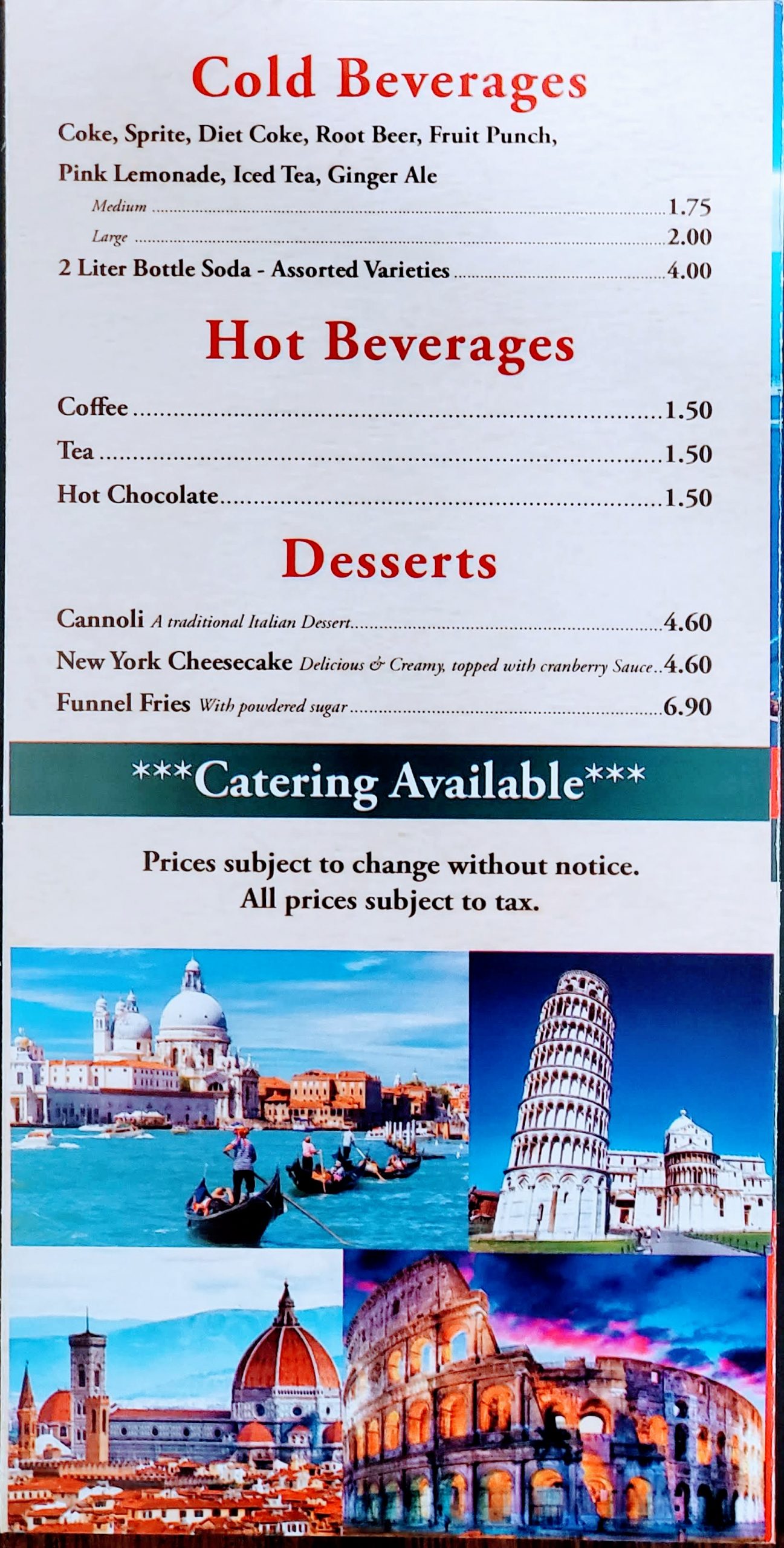 Gaby's Pizza » Our Menu