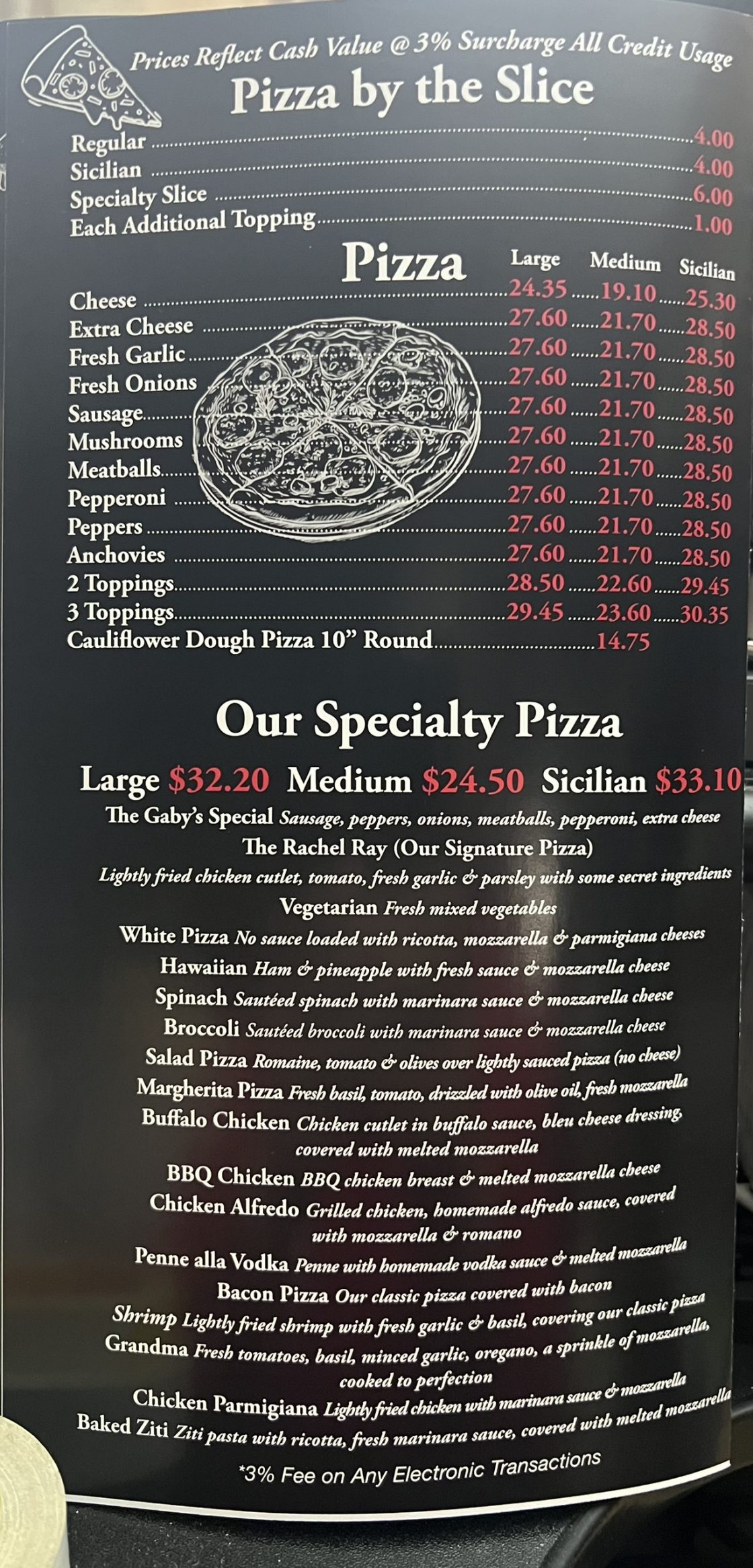 Gaby's Pizza » Our Menu